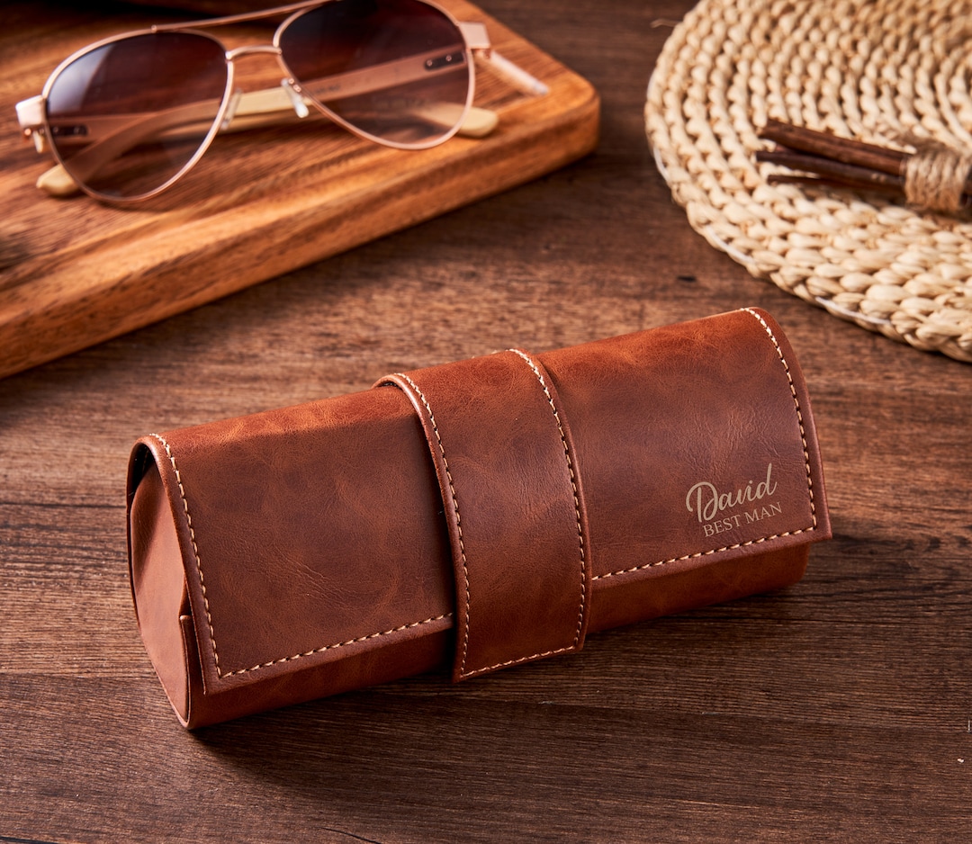 Personalized Sunglasses Leather Box, Engraved Unisex Sunglasses Box ...