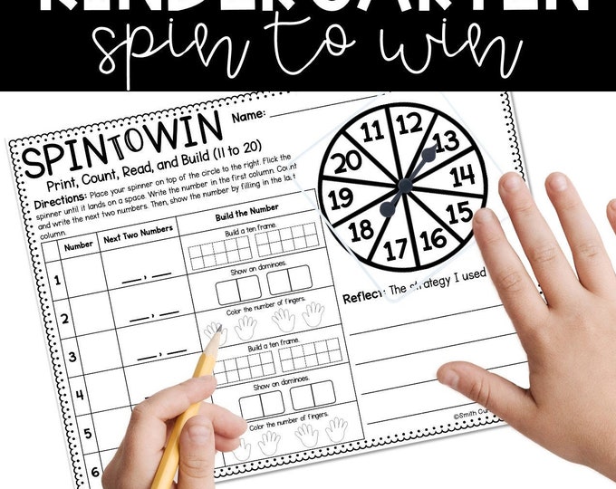 Kindergarten Spin to Win Math Centers: Full Year Activity - Etsy