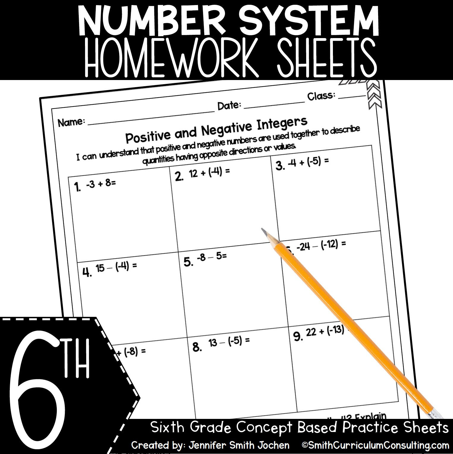 6th Grade Number Systems Homework Sheets - Practice Sheets - Math ...
