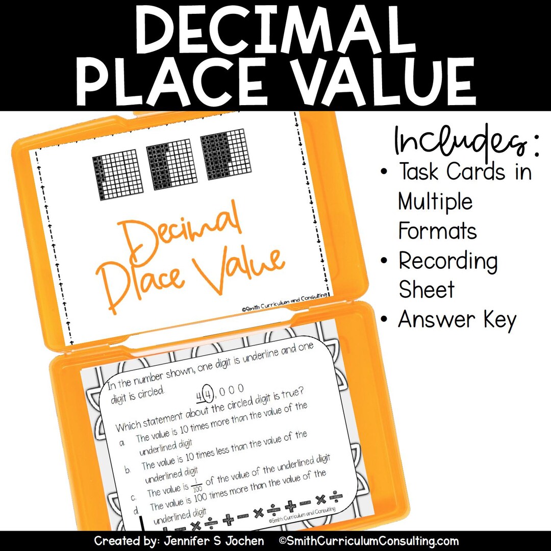 Decimal Place Value Task Cards TEKS 4.2b TEKS 5.2a Math Test Prep ...