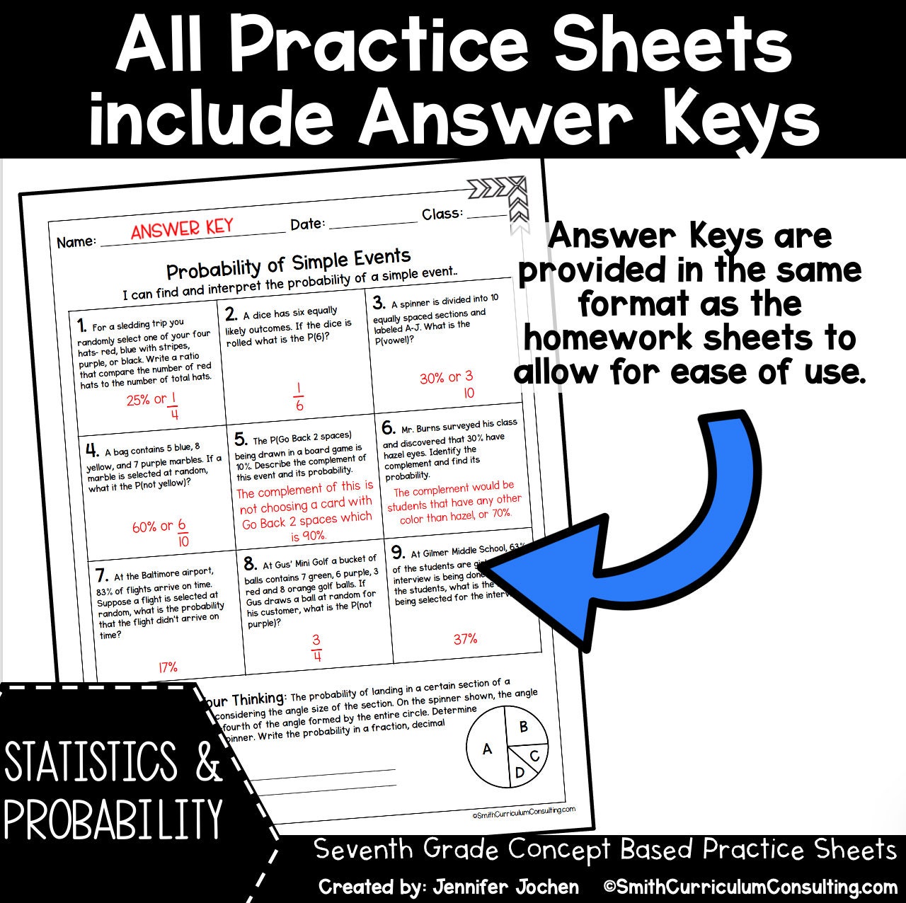7th Grade Statistics Probability Homework Sheets - Practice Sheets Math ...