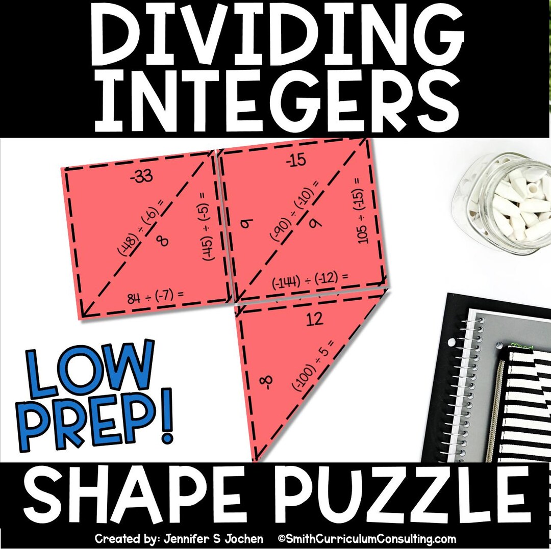 Dividing Integers Shape Puzzle – Positive & Negative Integer Division ...
