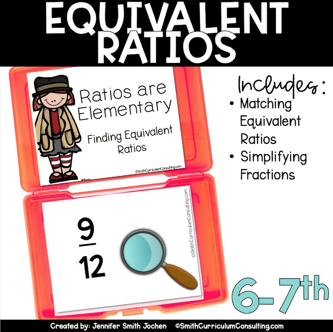 Ratios Are Elementary Matching Activity Equivalent Ratios TEKS 6.5a ...
