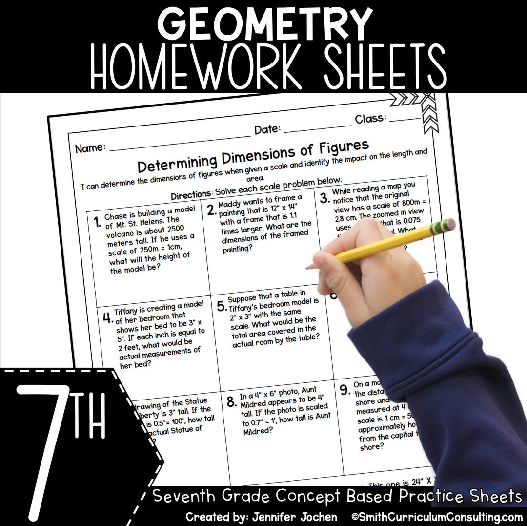 7th Grade Geometry Homework Sheets - Practice Sheets Math Worksheet ...
