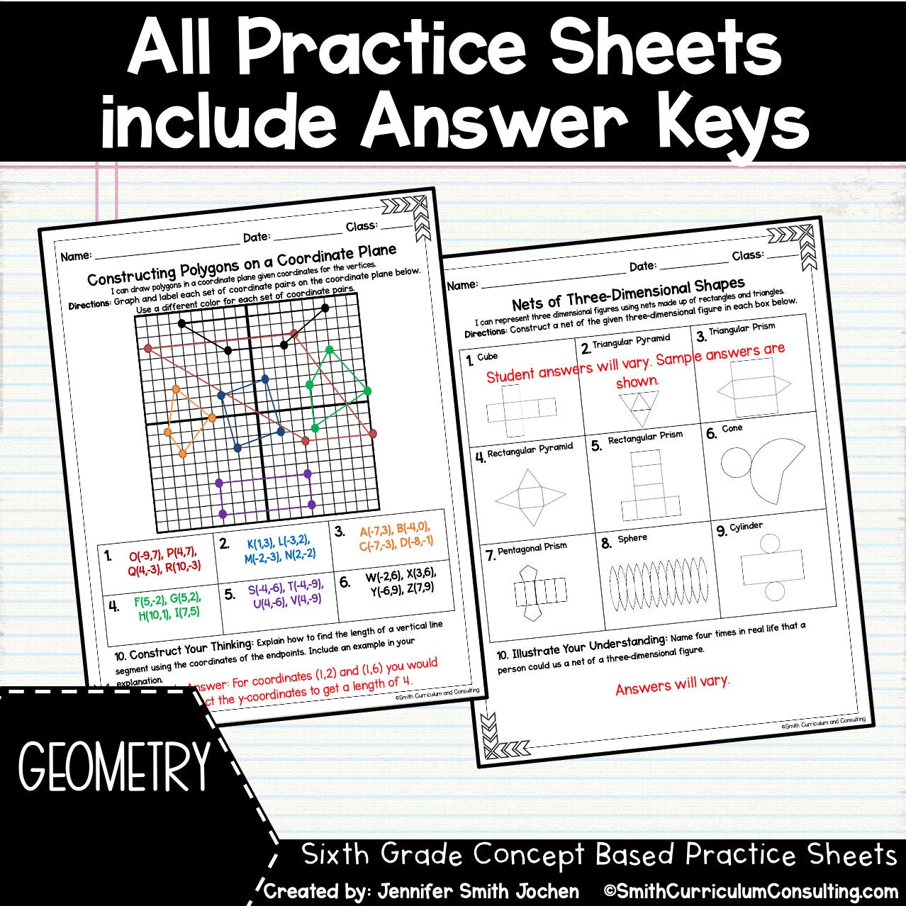 6th Grade Geometry Homework Sheets - Practice Sheets Math Worksheet ...