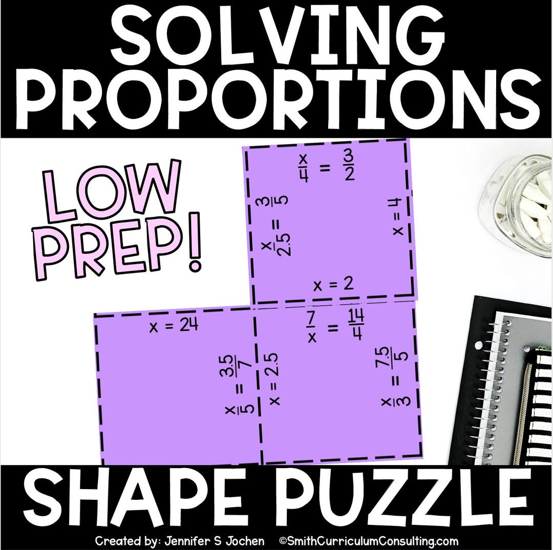Solving Proportions Puzzle Ratio & Rate Shape Activity for 6th–8th ...