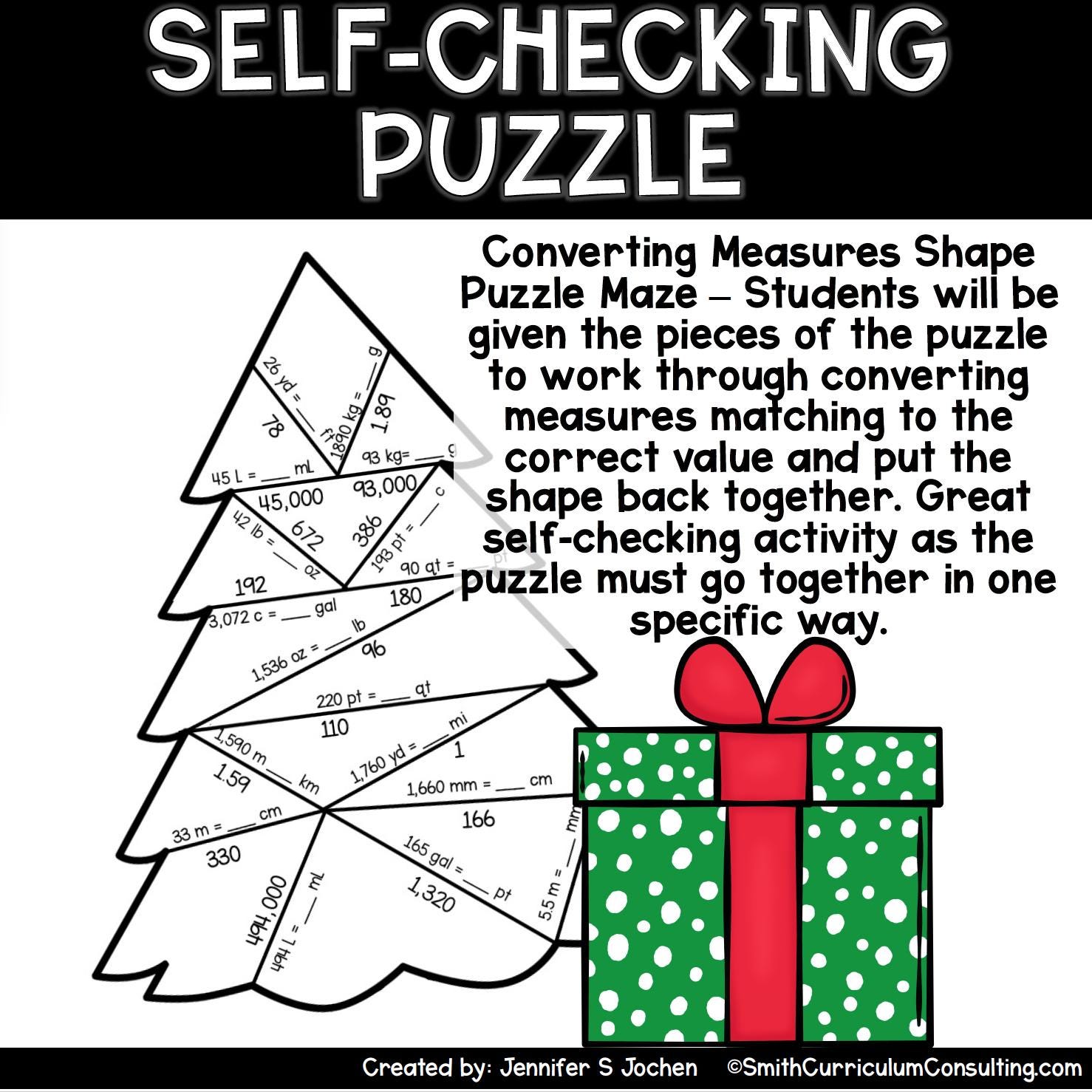 Christmas Math: Converting Measurements Practice (4th-5th Grade ...