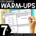 7th Grade Math Warm-ups: First Quarter - Daily Review - Etsy