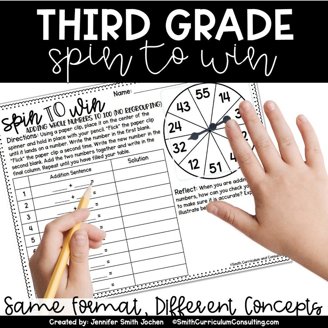 3rd Grade Spin to Win - Full Year Math Centers for Math Workshop - Math ...