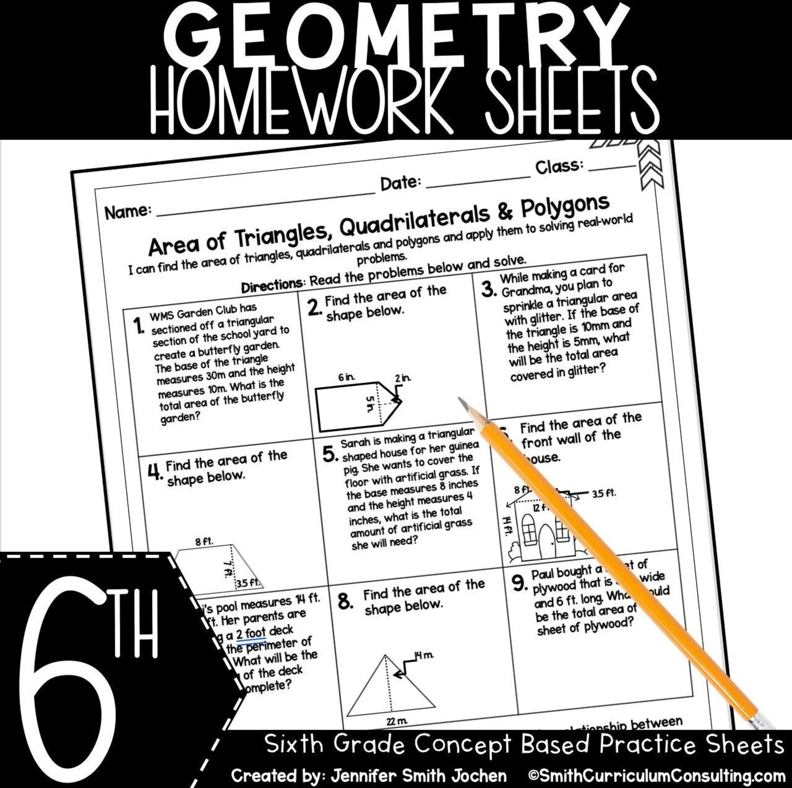 6th Grade Geometry Homework Sheets - Practice Sheets Math Worksheet ...