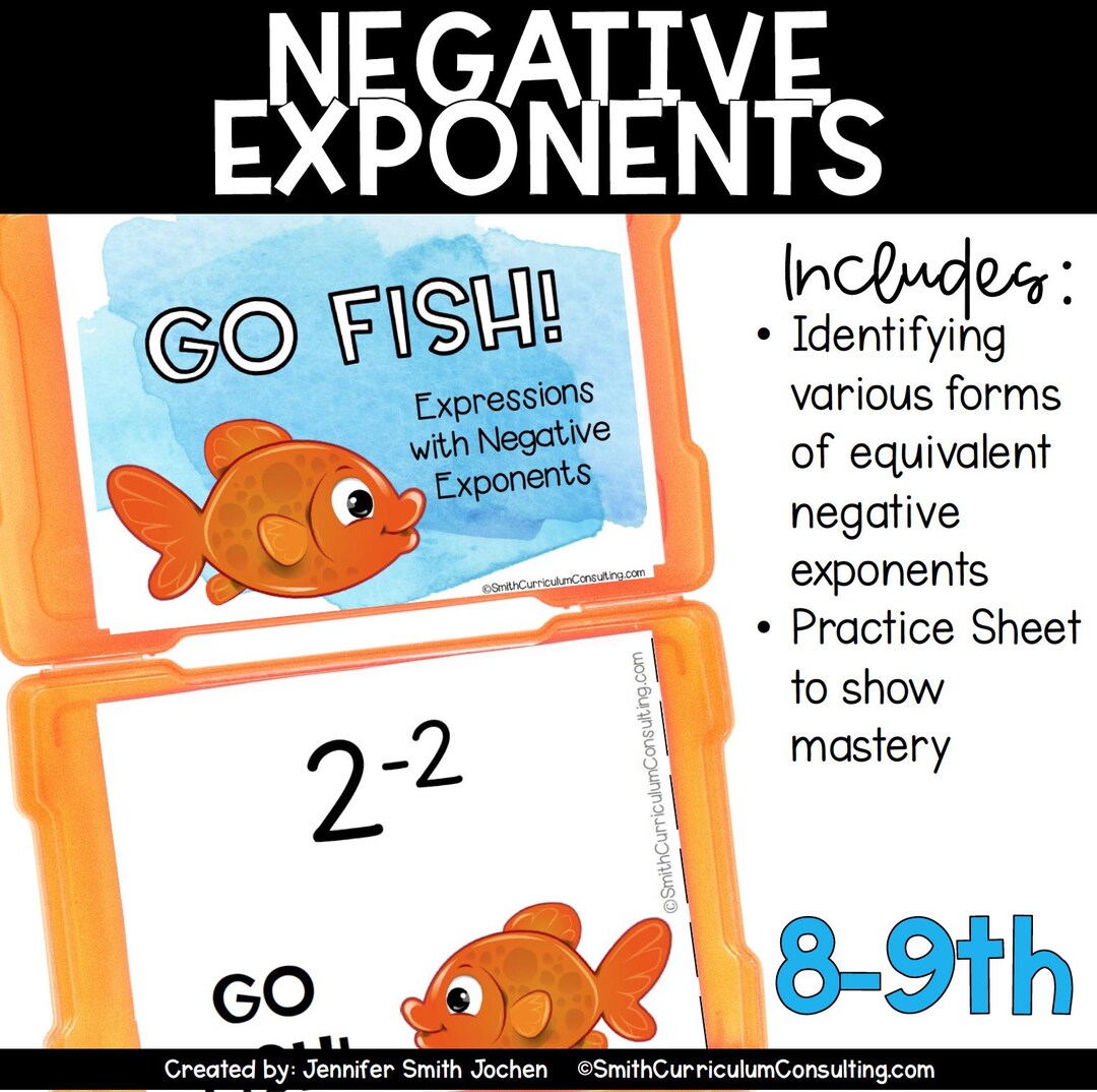 Negative Exponents Go Fish Matching Math Game TEKS 8.2c Math Game - Etsy