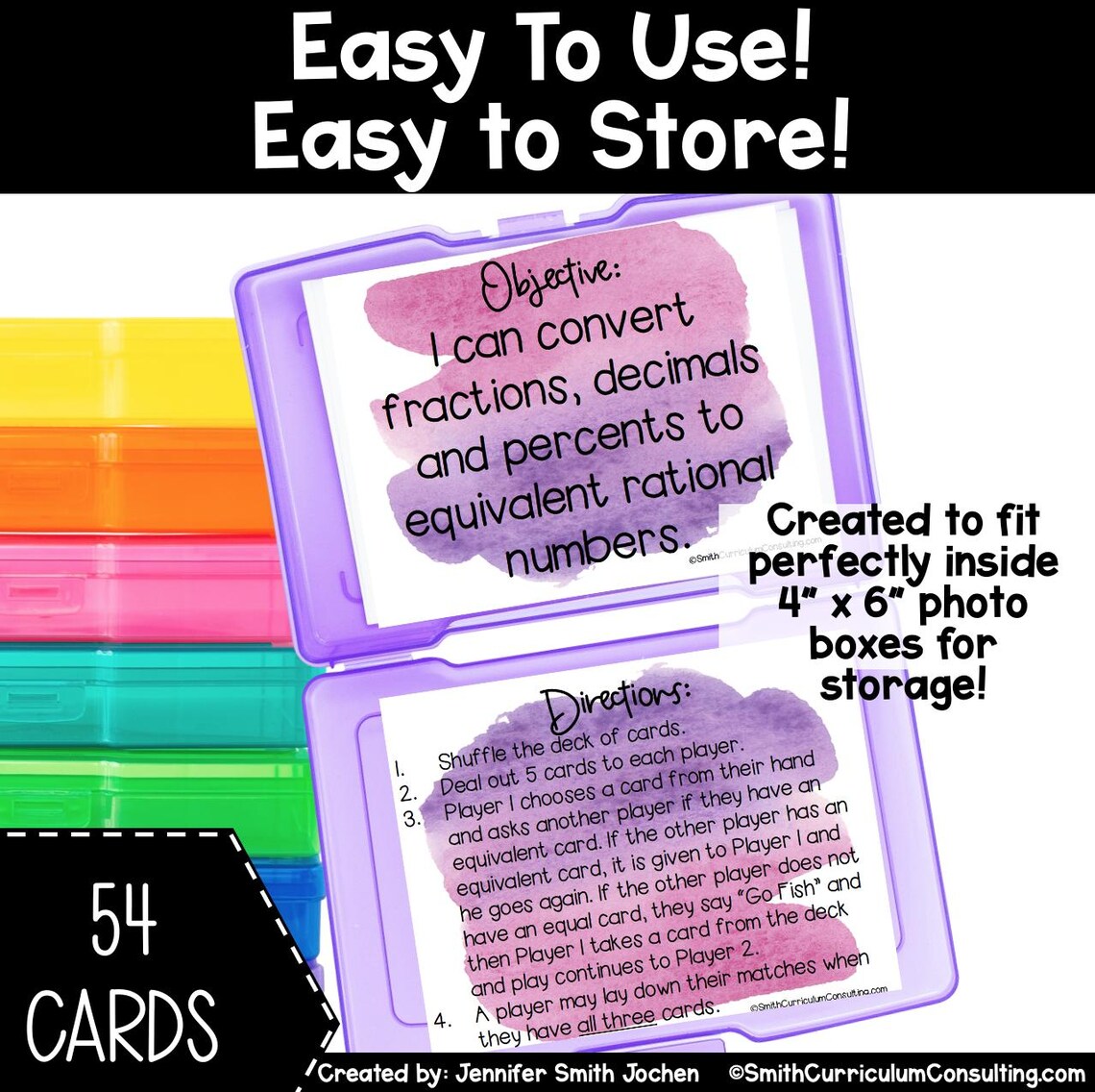 Converting Fractions Decimals and Percents Go Fish TEKS 6.2a Math Game ...