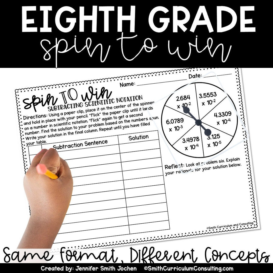 8th Grade Spin to Win - Full Year Math Centers for Math Workshop - Math ...