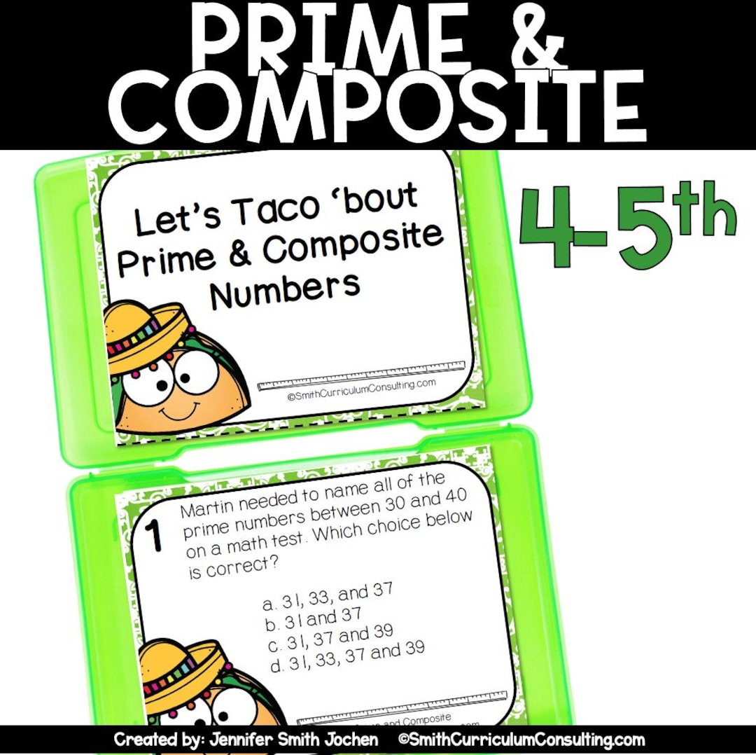 Prime and Composite Task Cards TEKS 5.4a Math Station Math Review Test ...