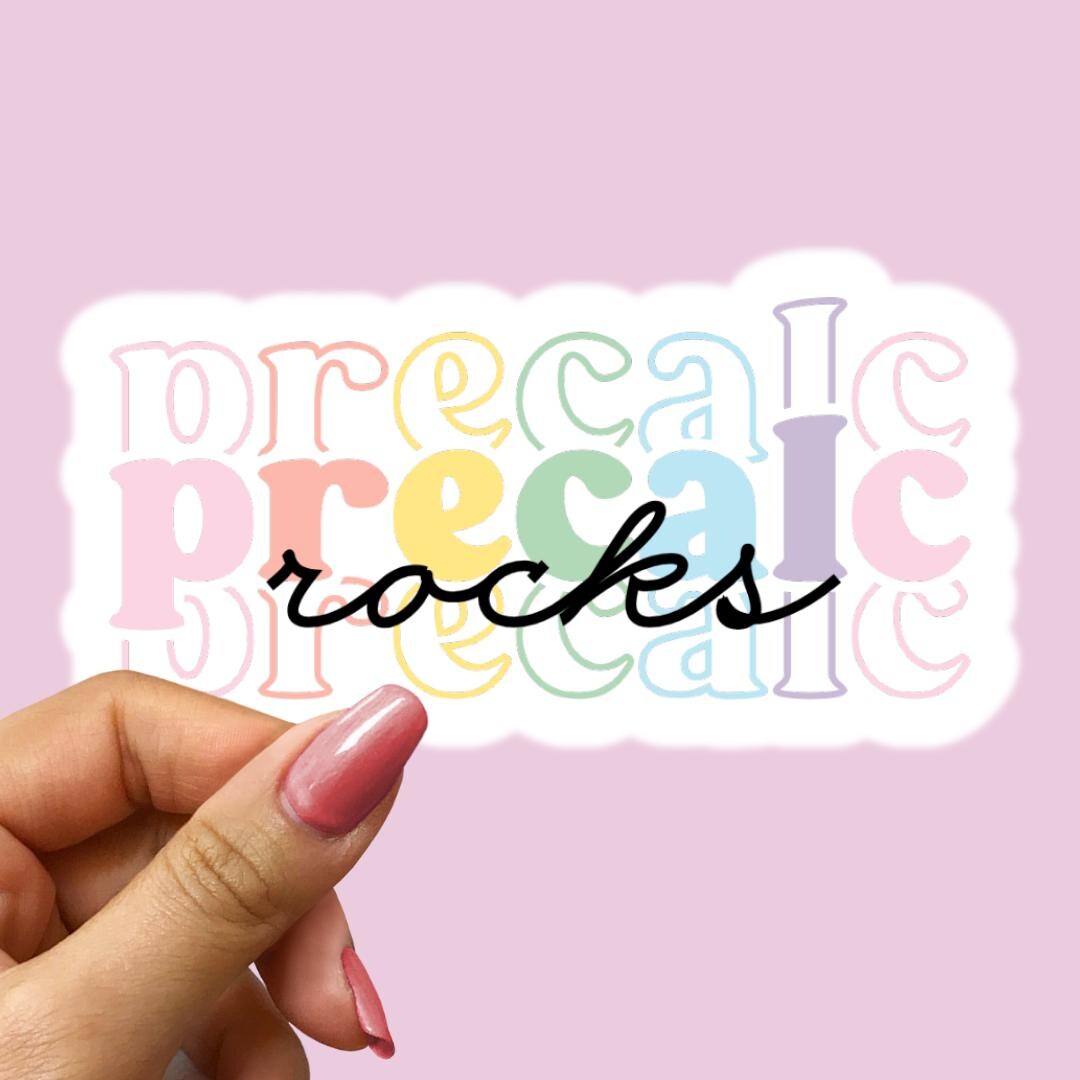 Pre Calculus Teacher Stickers Pastel Rainbow Decal, Math Teacher ...