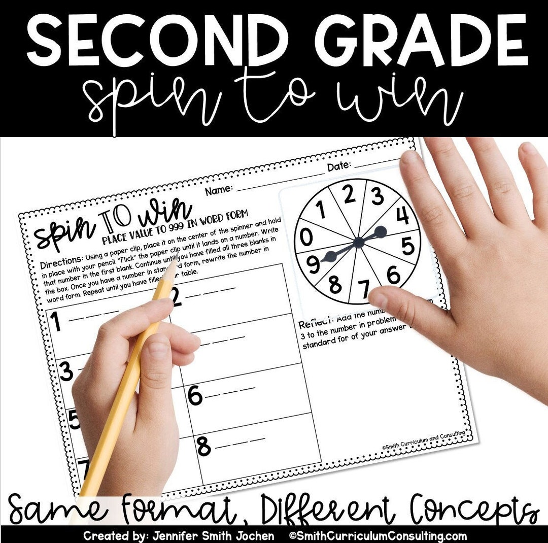 2nd Grade Math Centers: Spin to Win Activity - Full Year - Etsy