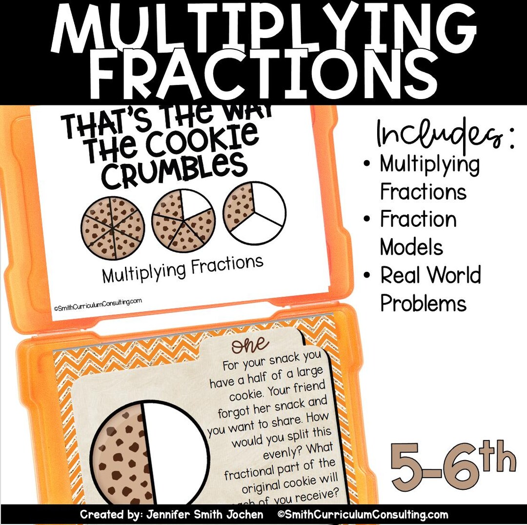 Multiplying Fractions Task Cards TEKS 5.3i 6.2e Cookie Crumbles Problem ...