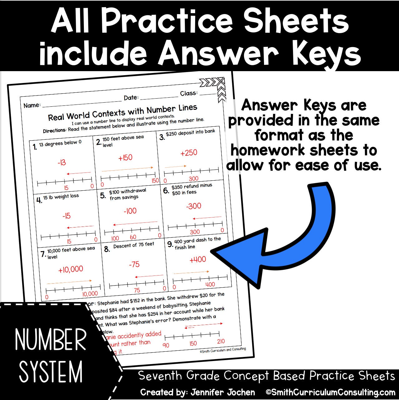 7th Grade Number System Homework Sheets Practice Sheets Math Worksheet ...