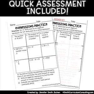 Expressions Dominoes Matching Algebraic Expressions TEKS 6.7a 6.7b ...