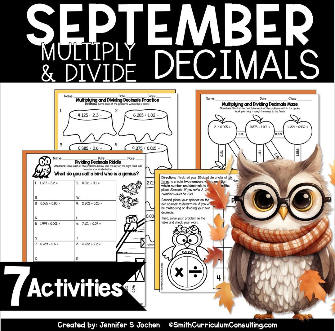 Multiplying and Dividing Decimals Low-prep Practice Packet for 6th–8th ...
