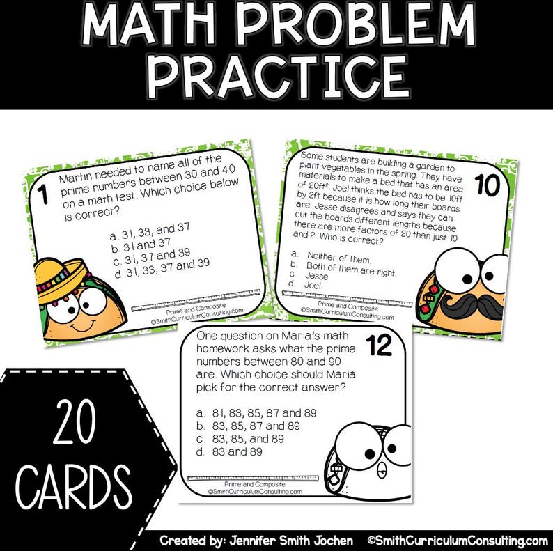 Prime and Composite Task Cards TEKS 5.4a Math Station Math Review Test ...