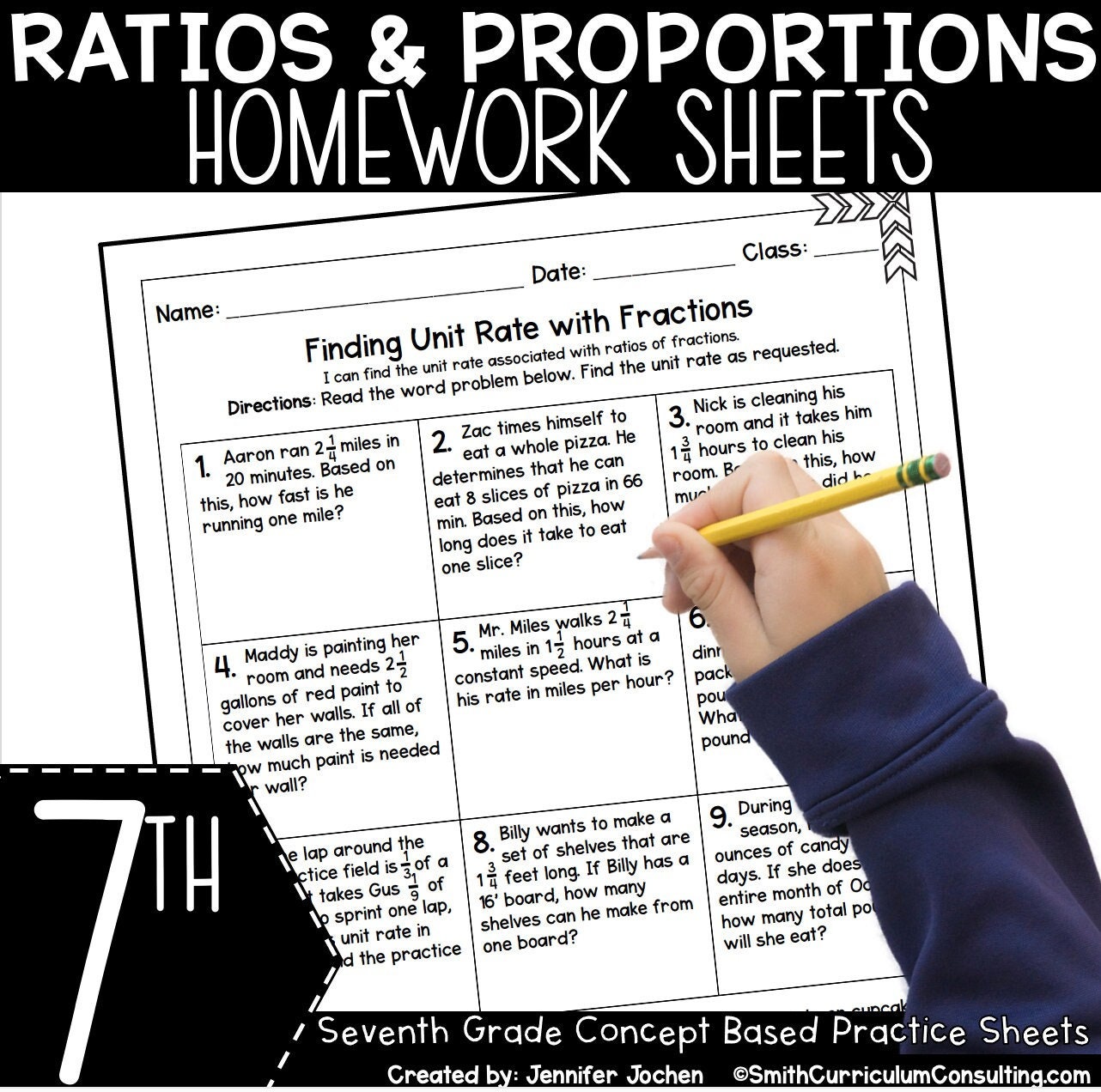 7th Grade Ratio Proportion Percent Homework Sheets - Practice Sheets ...
