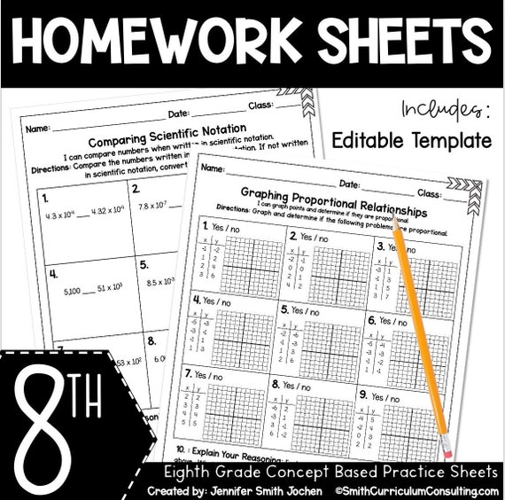 Grade Math Homework Sheets