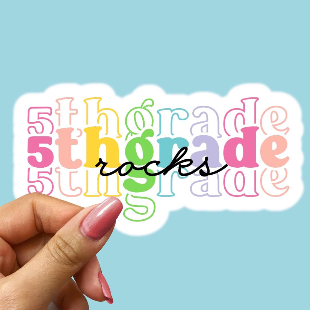 Rainbow Fifth Grade Teacher Sticker Teacher Gift, Decal, Fifth Grade ...