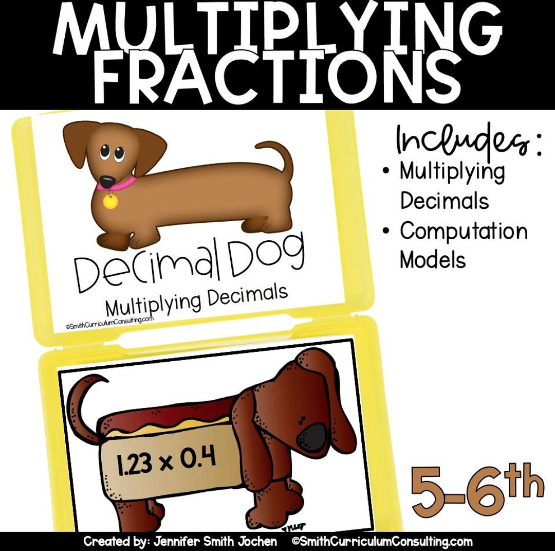 Decimal Dog Multiplying Decimals Task Cards TEKS 5.3D 5.3E 6.3E Math ...