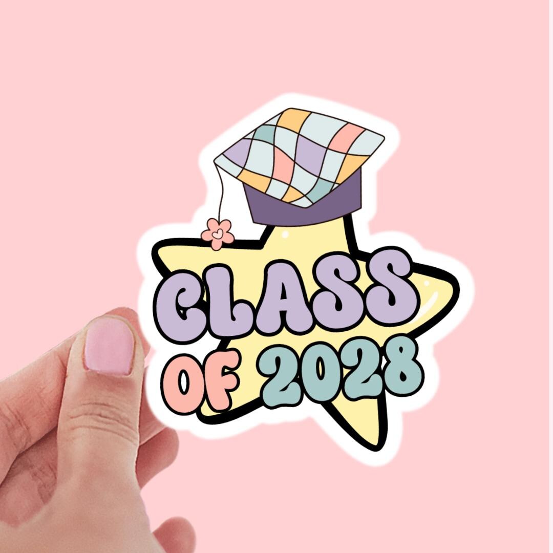 Class of 2028 Graduation Pastel Retro Sticker - Student Gift, Laptop ...