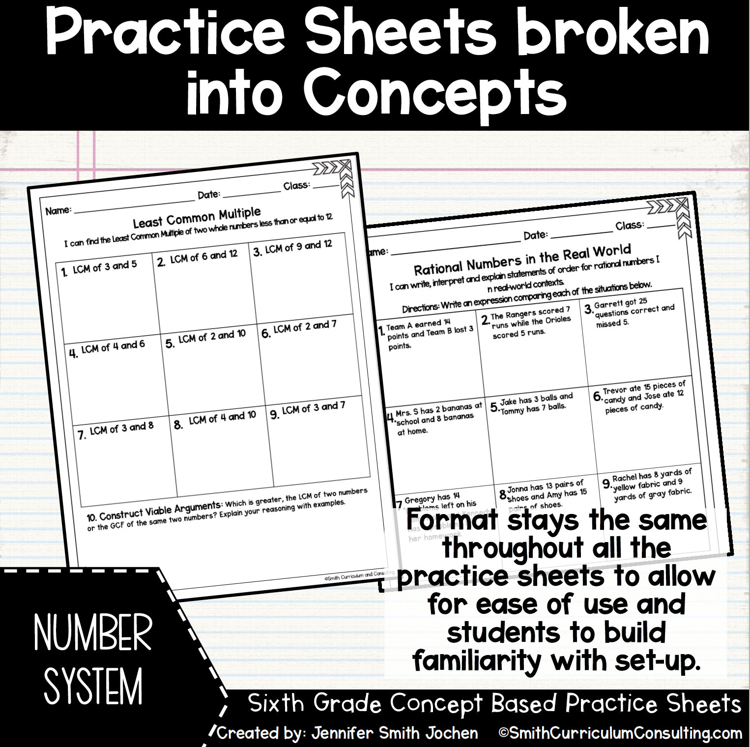 6th Grade Number Systems Homework Sheets - Practice Sheets - Math ...