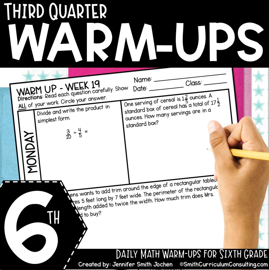6th Grade Math Warm-ups: Third Quarter Bell Ringers - Etsy