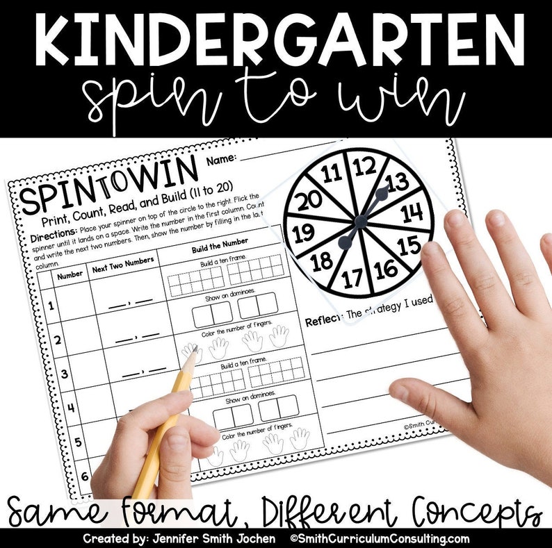 Kindergarten Spin to Win Math Centers: Full Year Activity - Etsy