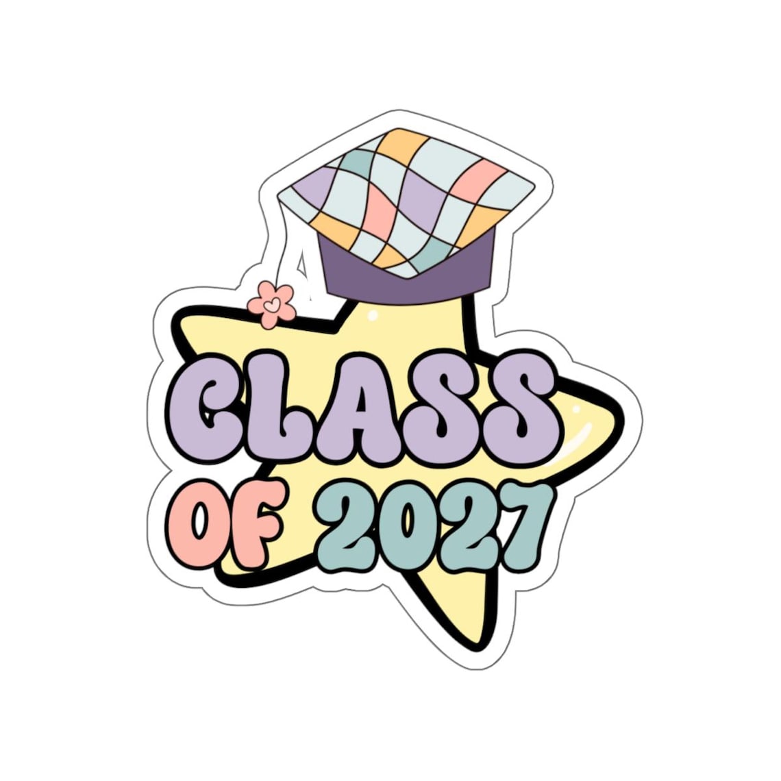 Class of 2027 Graduation Pastel Retro Sticker - Student Gift, Laptop ...