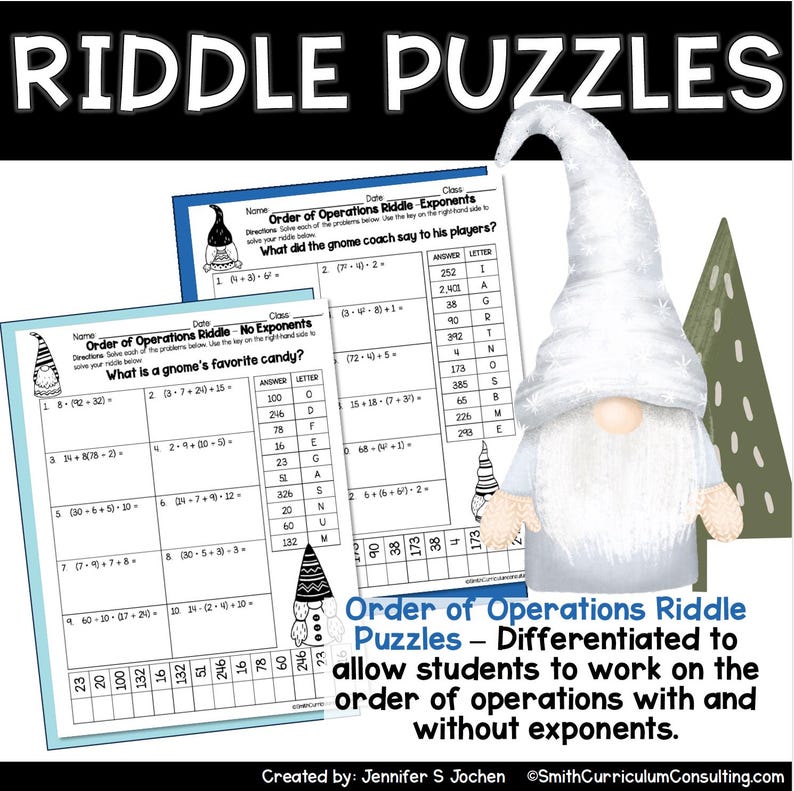 Winter Order of Operations Math: 6-8th Grade Worksheet (printable) - Etsy