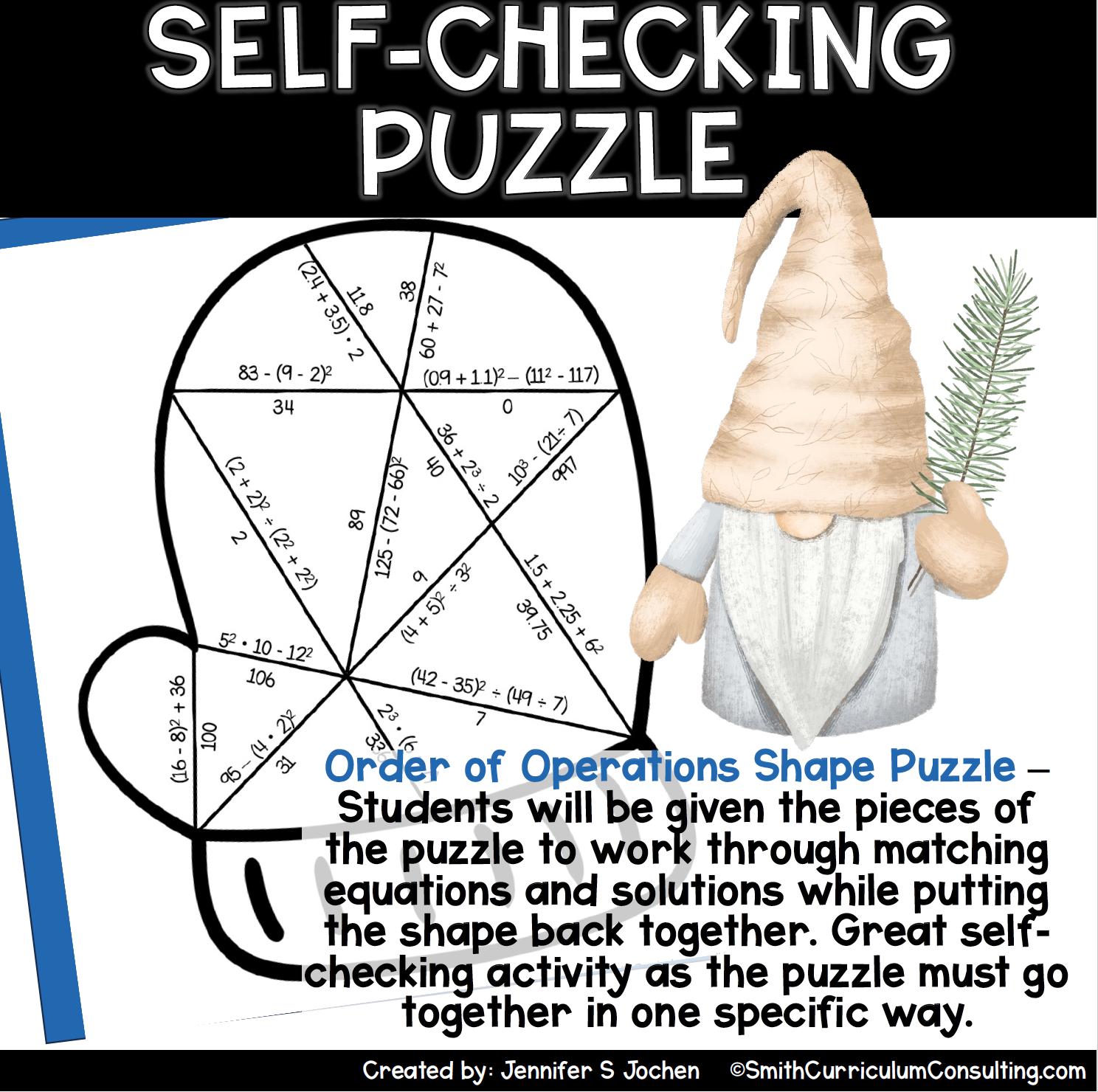 Winter Order of Operations Math: 6-8th Grade Worksheet (printable) - Etsy