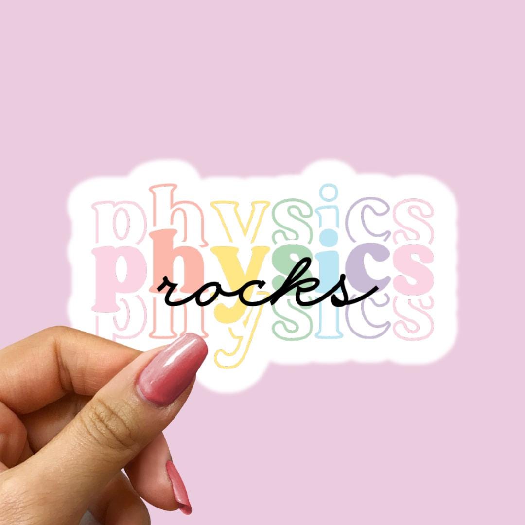 Physics Teacher Stickers Pastel Rainbow Decals, Teacher Appreciation ...