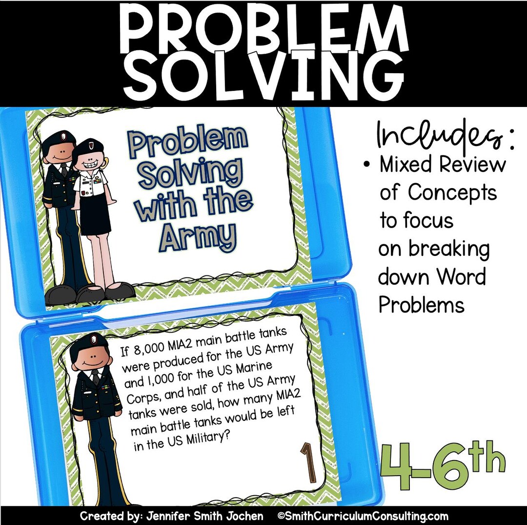 Veterans Day Math Problem Solving Task Cards Army Math Station Math ...