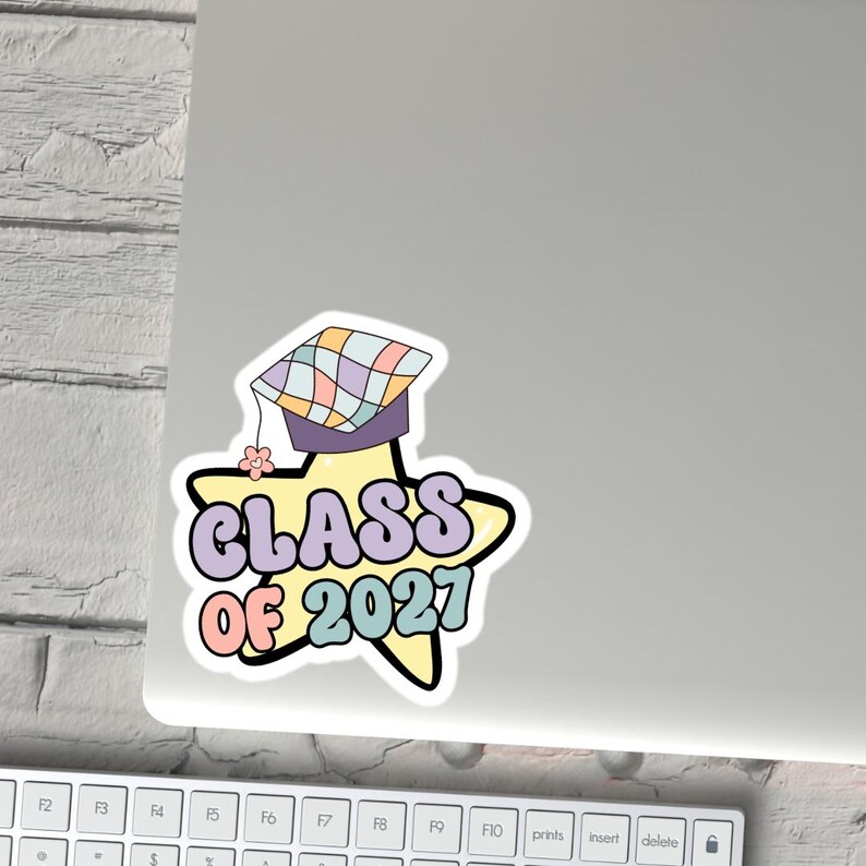 Class of 2027 Graduation Pastel Retro Sticker - Student Gift, Laptop ...