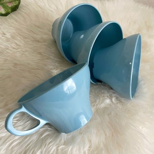 Mid Century Turquoise Blue Tea/coffee Cups - Etsy