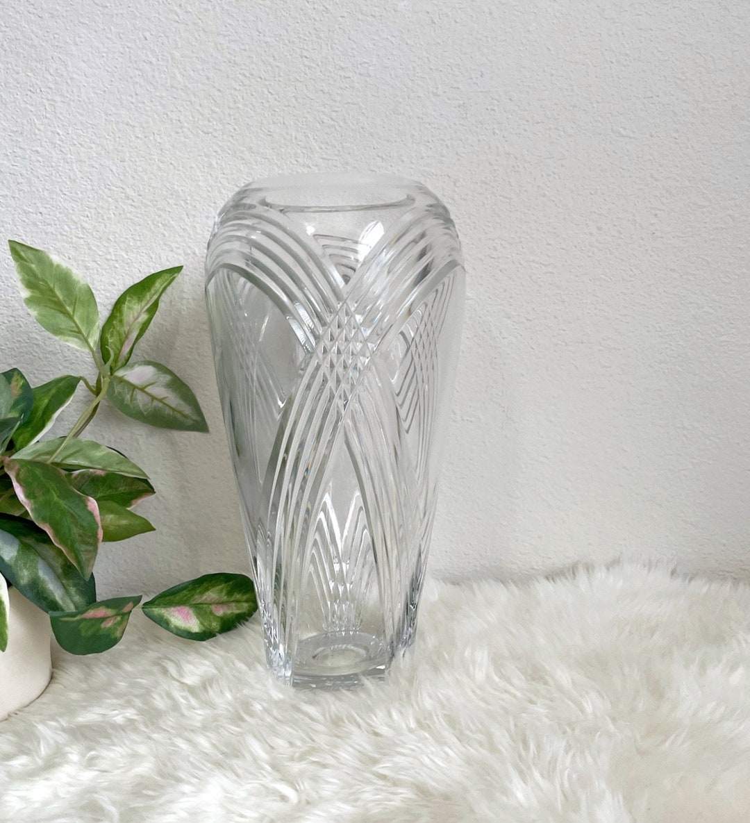 Vintage Art Deco Revival Bombay Crystal Vase - Etsy