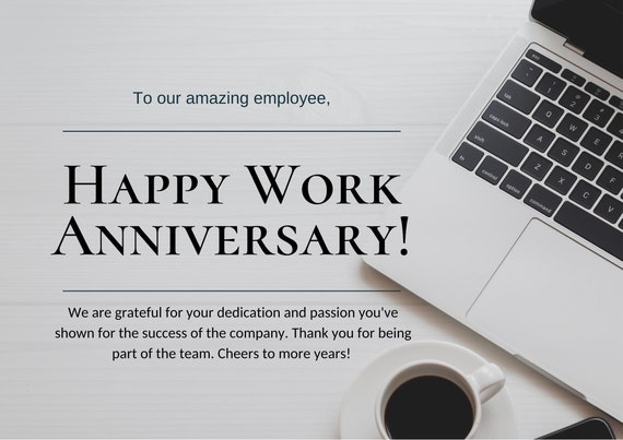 Employee Work Anniversary Greeting Card - Etsy