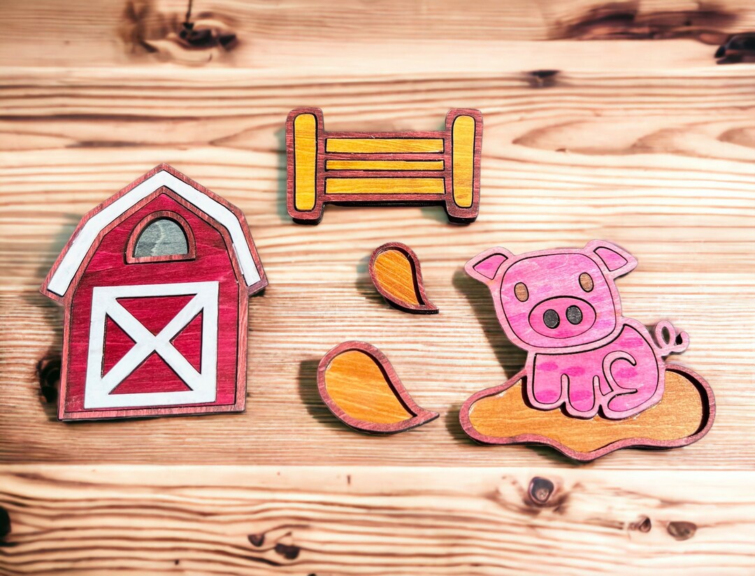 Wooden Pig Farm Magnet Set With DIY Option - Fun Family Activities ...