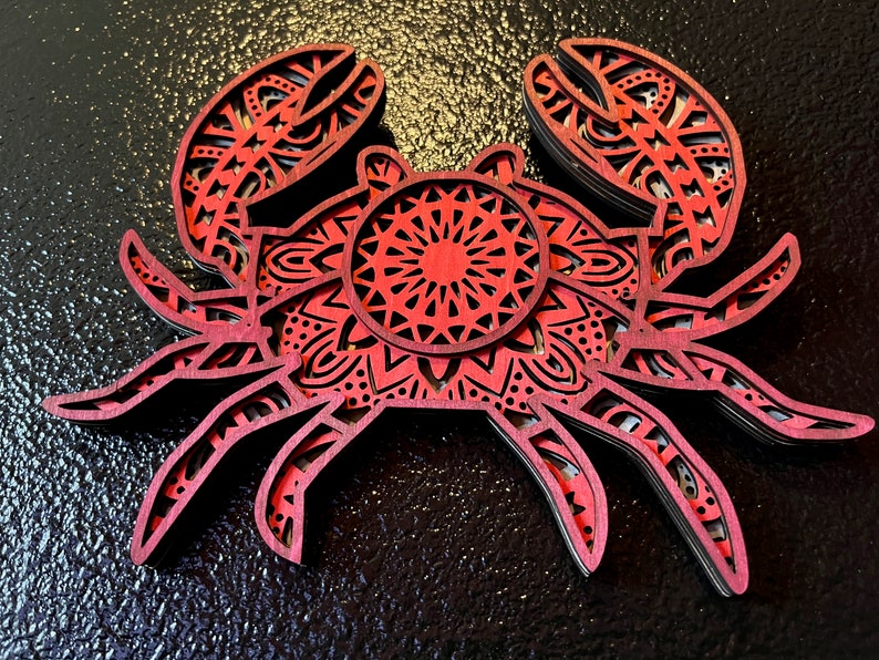 Layered Wood Crab Mandala: Handcrafted Coastal Wall Art - Etsy