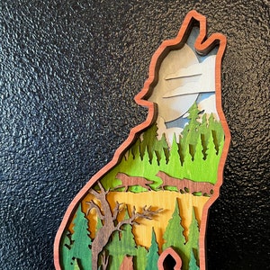 Rustic Howling Coyote Wood Wall Art - Handcrafted Cabin Decor From ...