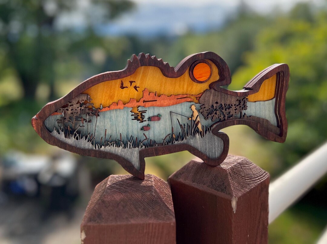 3D Layered Wood Crappie Wall Art - Rustic Fishing Decor, Unique Gift ...