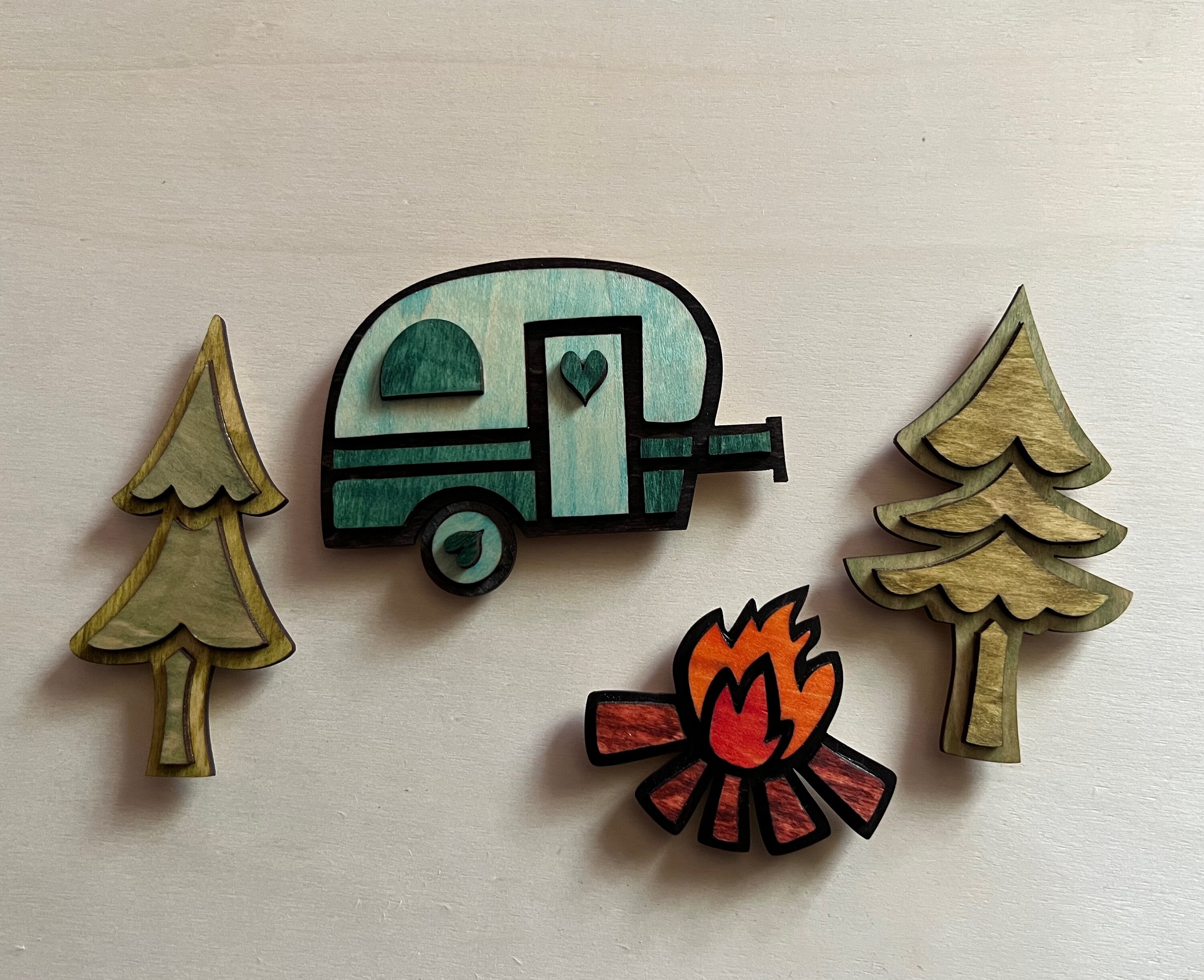 3D Wooden Camping Fridge Magnets - DIY Craft Kit for Family Fun ...