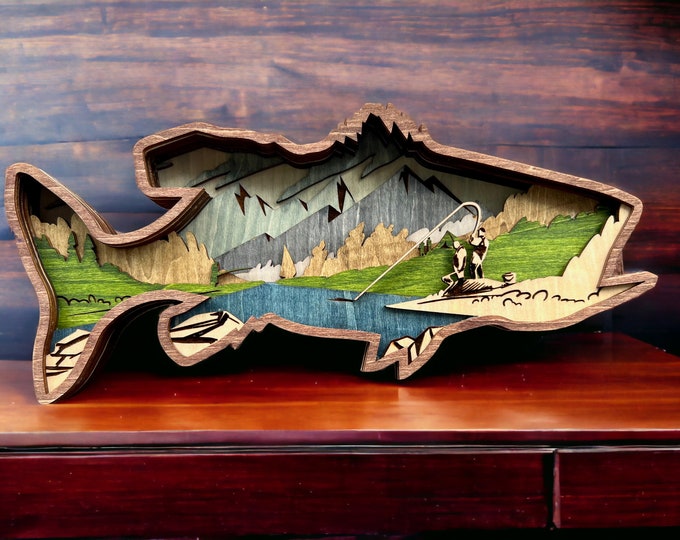 Right Angle Badangle. Wooden Fish Art, Lantern Fish, Recycled Art ...