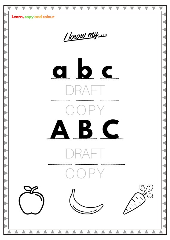 Daycare Printable Worksheet I Know My Abcs - Etsy