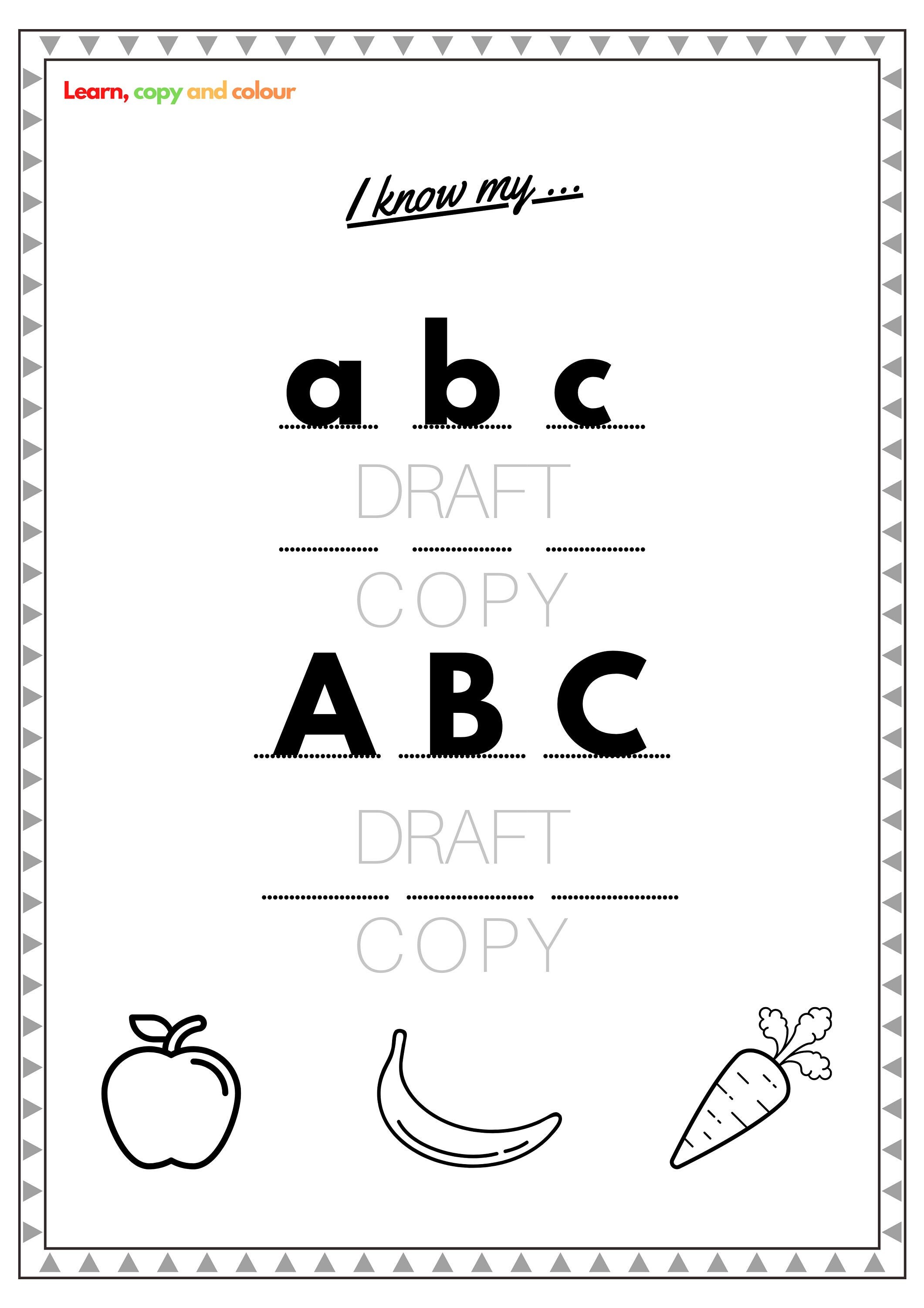 Daycare Printable Worksheet - I Know My Abcs - Etsy